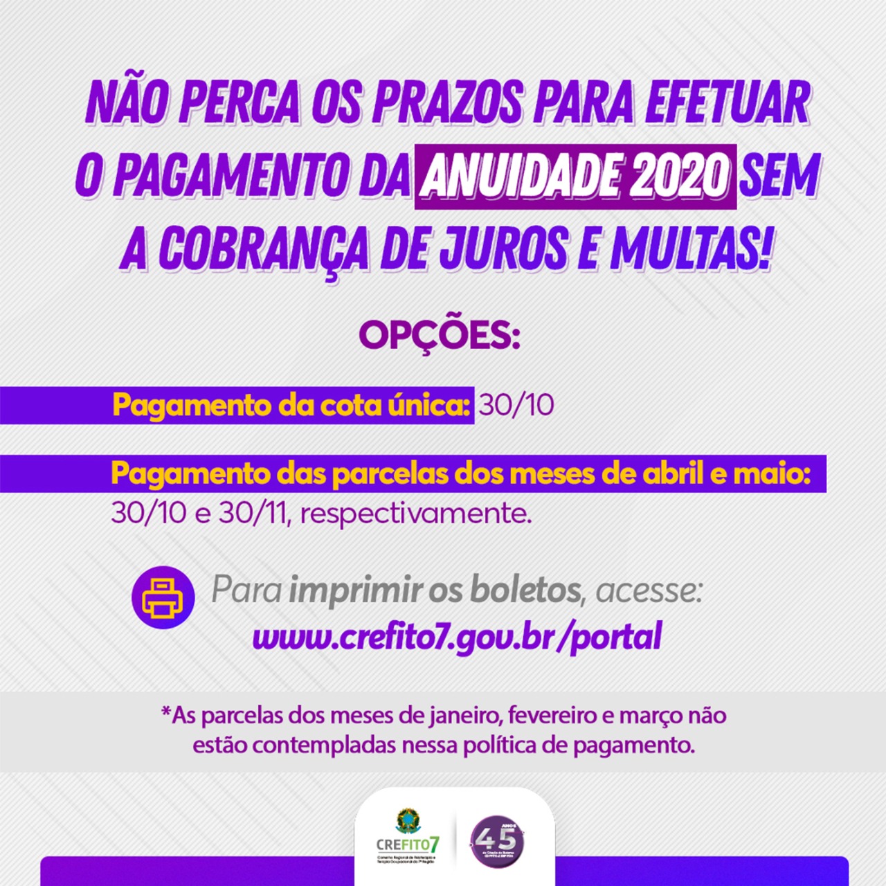 Pagamento da anuidade 2020 | Conselho Regional de Fisioterapia e ...
